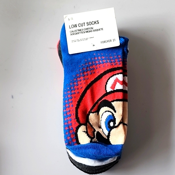Nintendo | Accessories | Nwt 29 Super Mario Nintendo 5 Pairs Of Low Cut ...